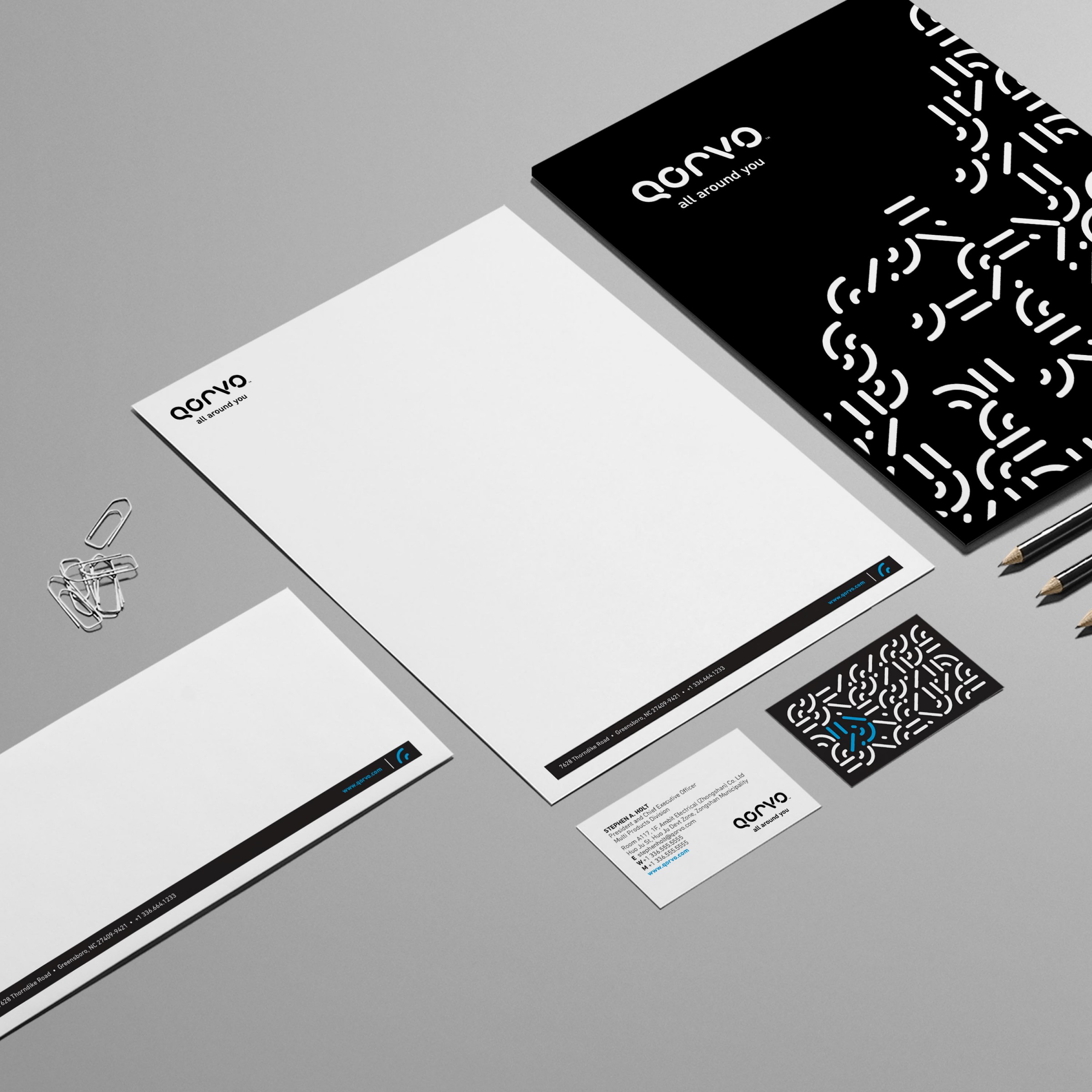 Qorvo Stationery System | The Vivere Design Team